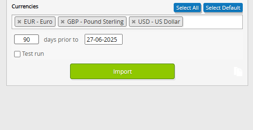 Free import of exchange rates into Exact Online